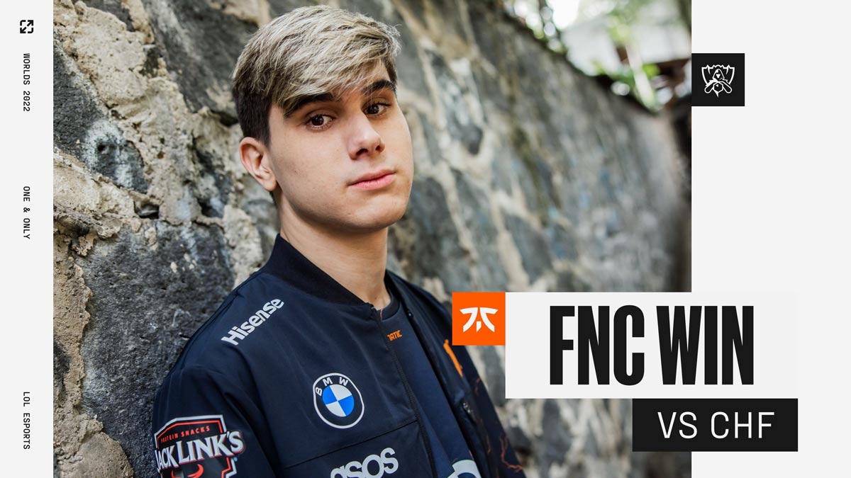 Worlds 2022: Fnatic picks up another win against Chief Esports Club in ...